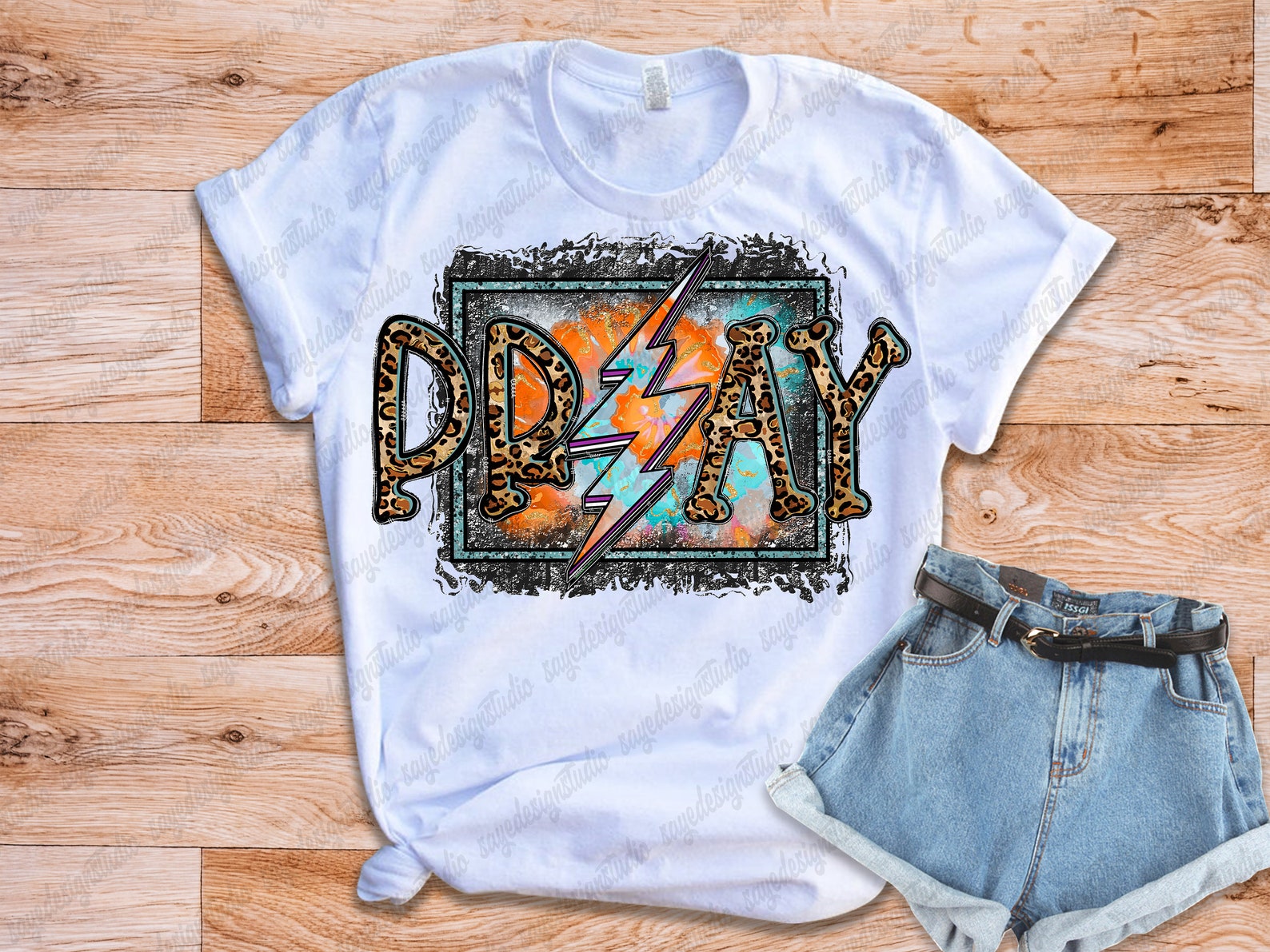 Just Pray Png File Pray Png Western Tie Dye Lightning | Etsy