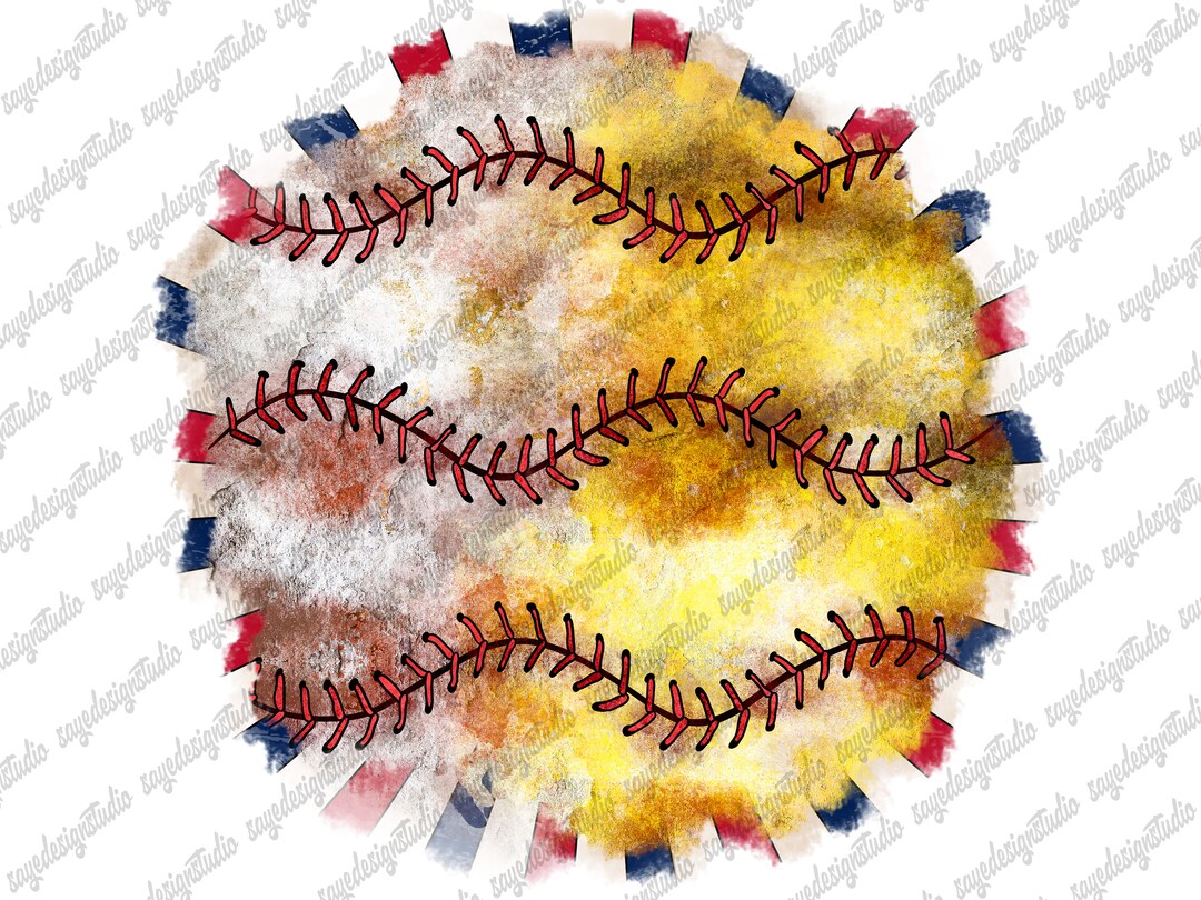 Softball and Baseball Pattern Png, Watercolor, Softball, Baseball ...
