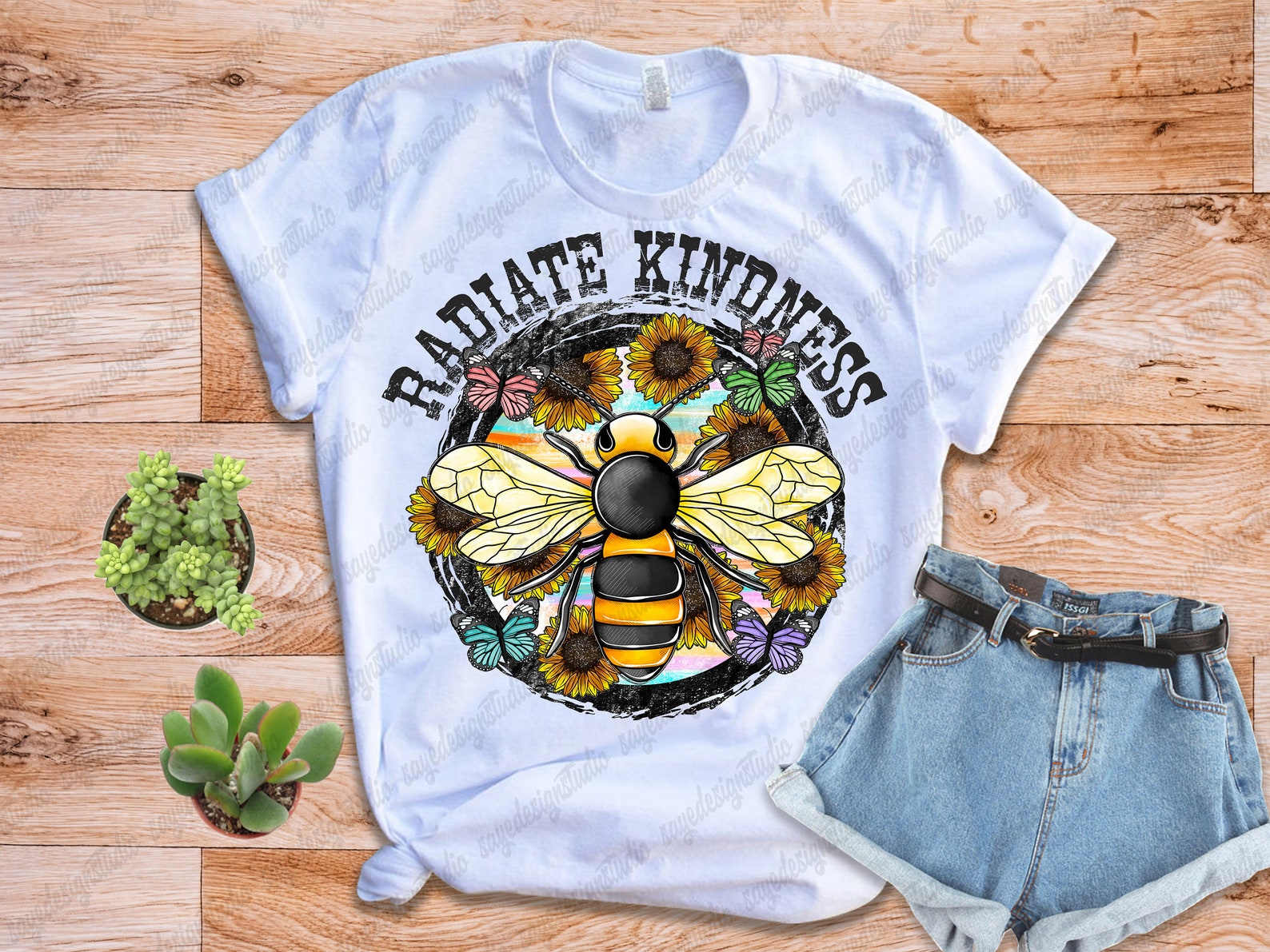 Radiate Kindness Png Western Sublimation Bee Kind Png Bee - Etsy