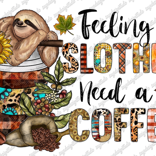 Sloth Coffee Svg - Etsy