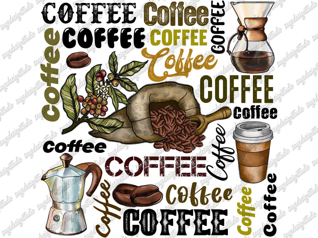 Coffee Png File, Western, Sublimation Coffee, Coffee Bean Png, Coffee ...