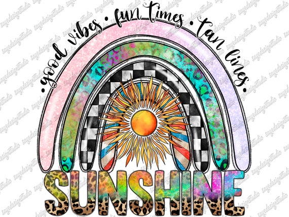 Good Vibes Fun Times Tan Lines Sunshine PNG Sun Rays Wave - Etsy