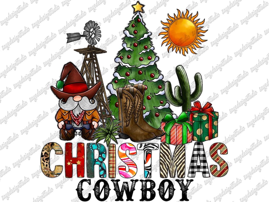 Christmas Cowboy Png, Cowboy Boots Png, Merry Christmas, Western ...