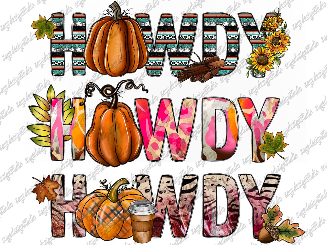 Howdy Fall Png Howdy Png Sublimation Design Western Fall - Etsy