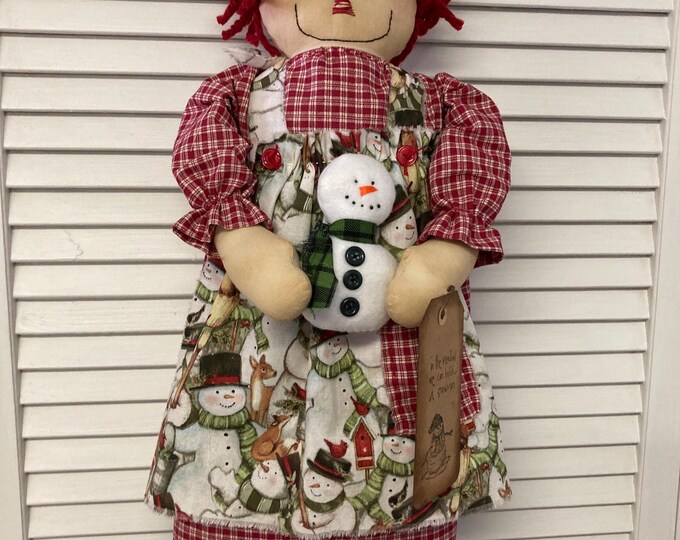 Primitive Raggedy Ann “winter Annie” Handmade Doll FREE SHIPPING - Etsy