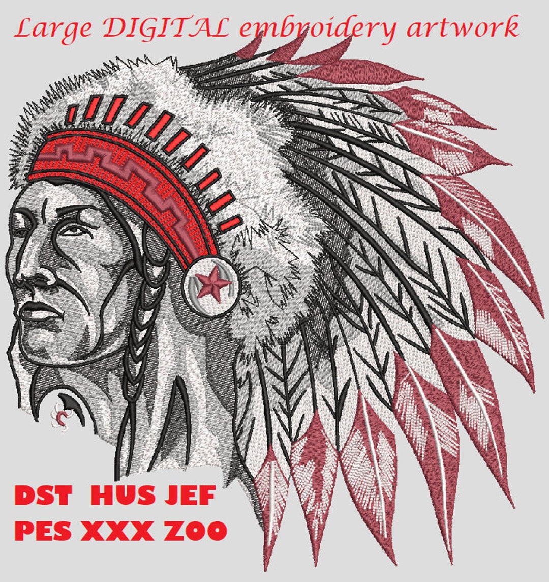 Large 26 Cm TRIBE HEAD Digital Logo Embroidery Artwork - Etsy