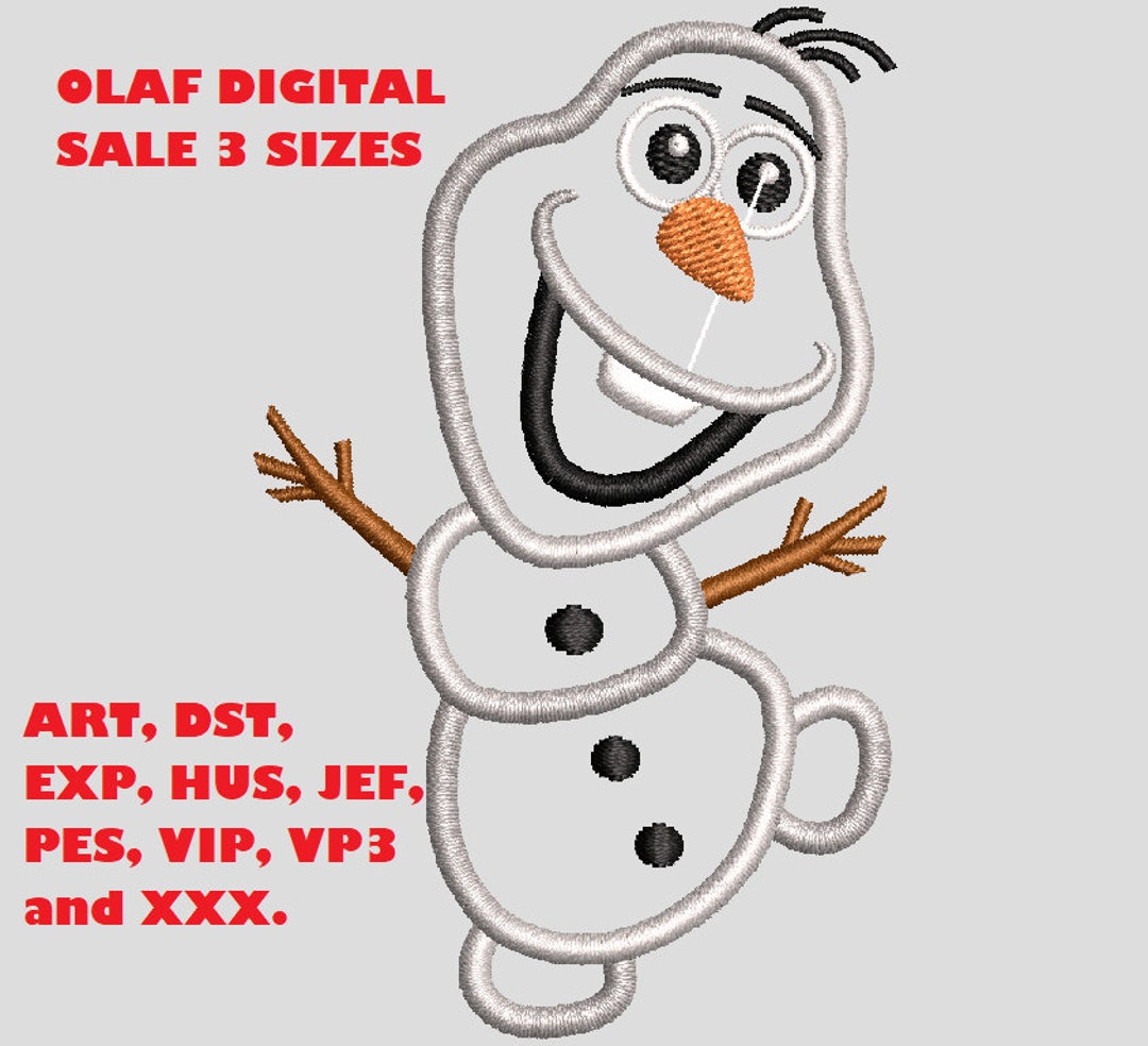 OLAF Frozen Machine Embroidery Applique Design Snowman - Etsy