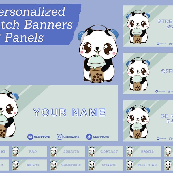 Twitch Panda Overlay - Etsy