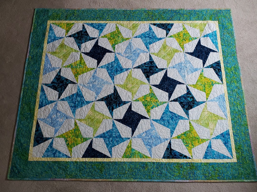 Quilt Handmade- Firecracker Pattern, Turtle Quilting - Etsy