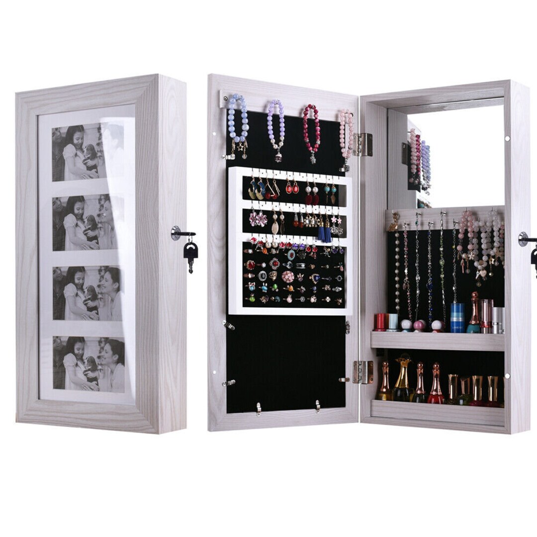Wall-mounted Jewelry Organizer Lockable Jewelry Cabinet - Etsy