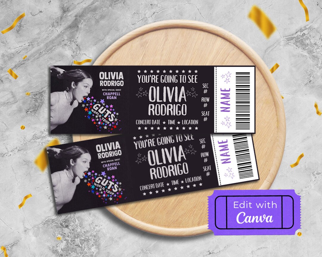 Olivia Rodrigo Guts Tour 2024 Concert or Event Stub Ticket - Etsy Israel