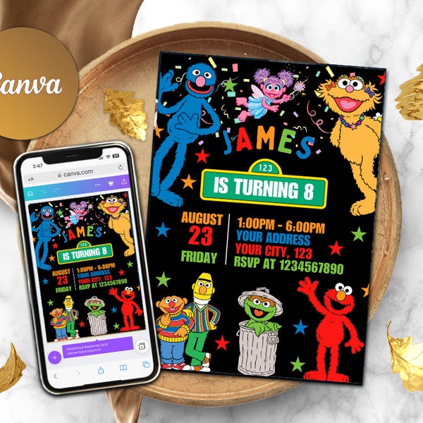 Elmo Invitations - Etsy