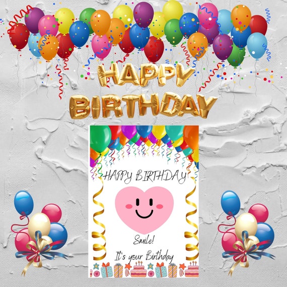 Printable Birthday Card Greeting Cards Birthday Cards | Etsy