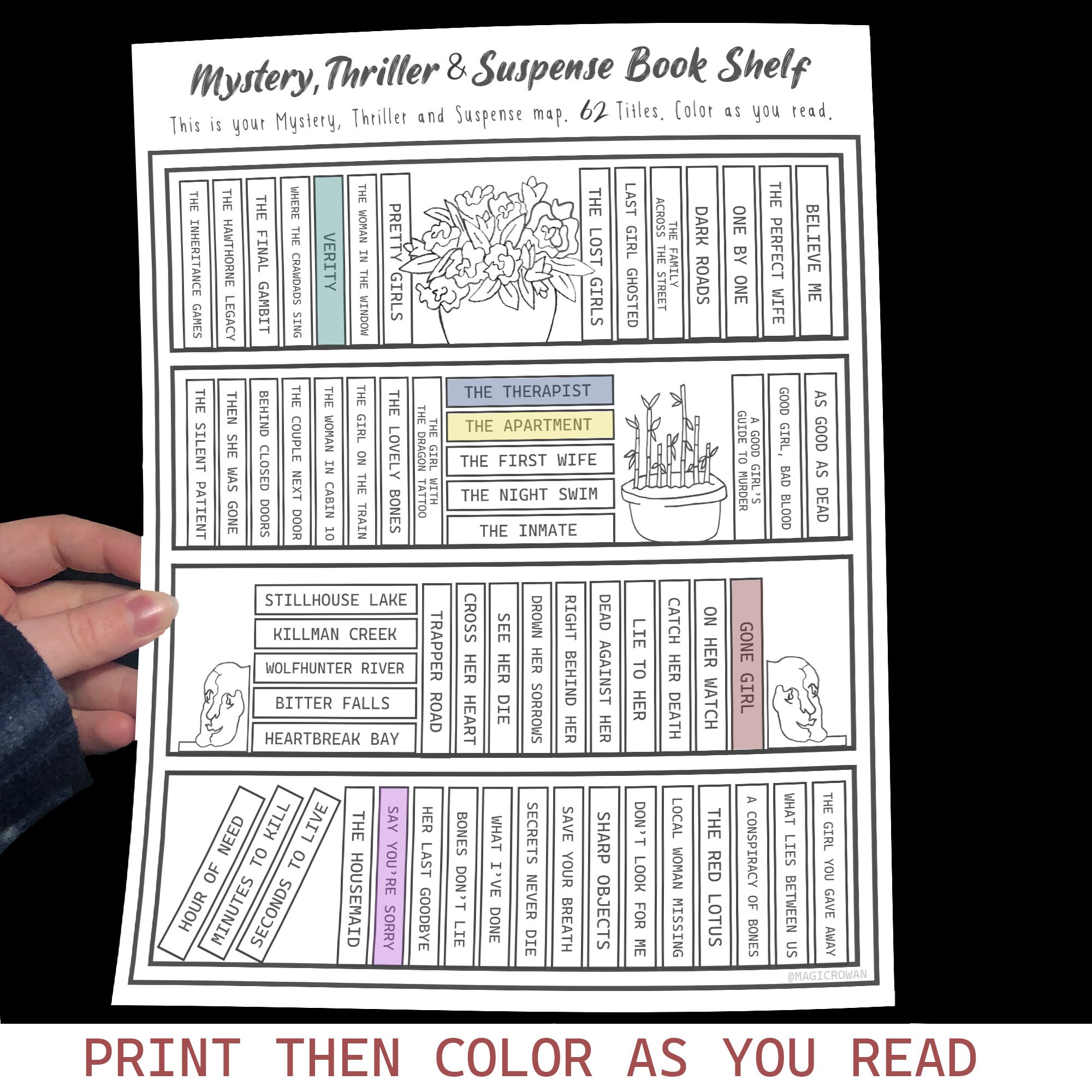 Digital Print Mystery Thriller and Suspense Bookshelf Book - Etsy