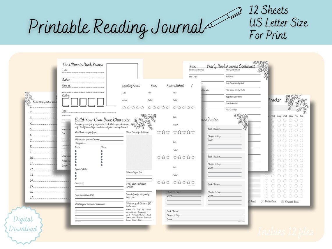 Reading Planner, Reading Challenge, Book Tracker, Reading Journal, Book ...