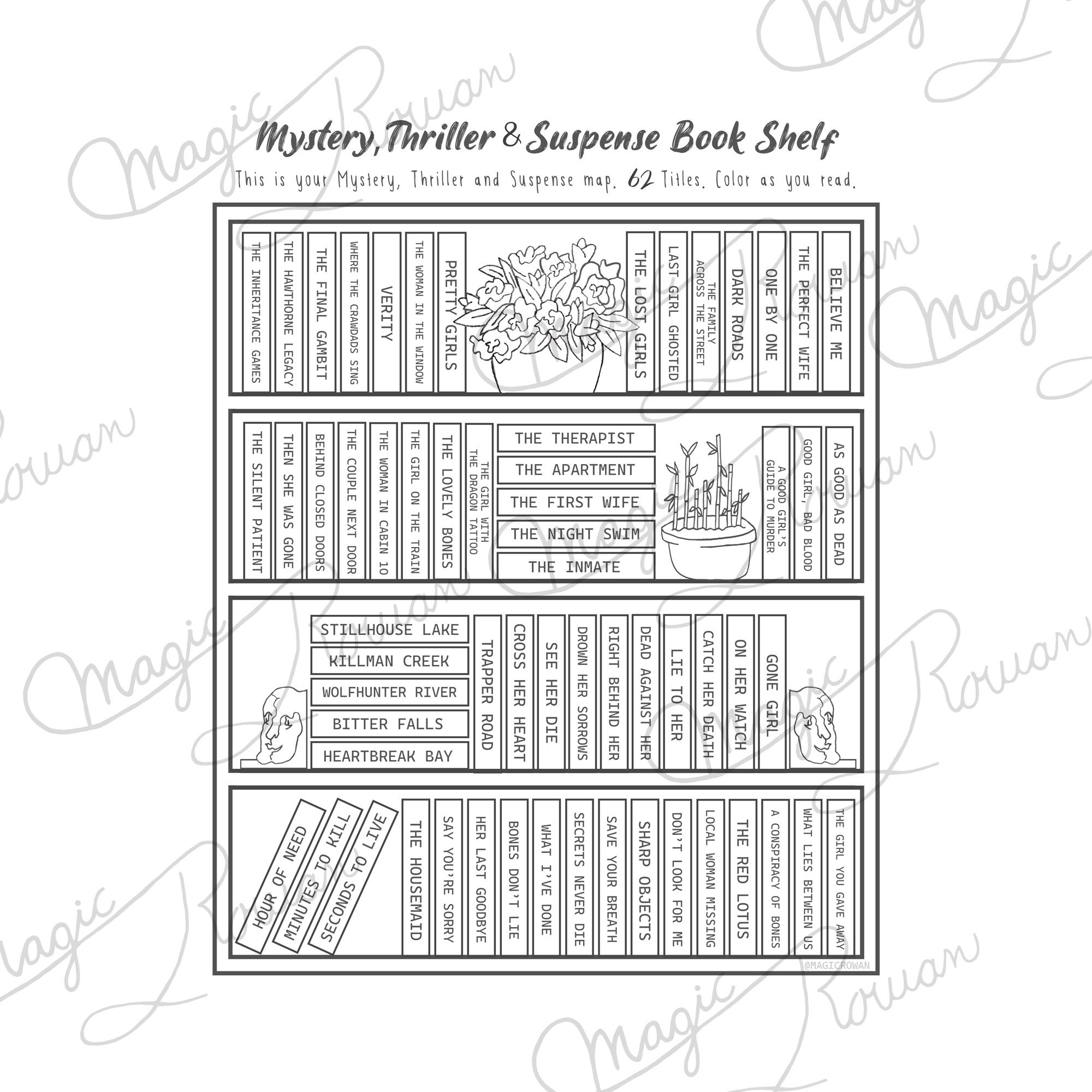 Digital Print Mystery Thriller and Suspense Bookshelf Book - Etsy