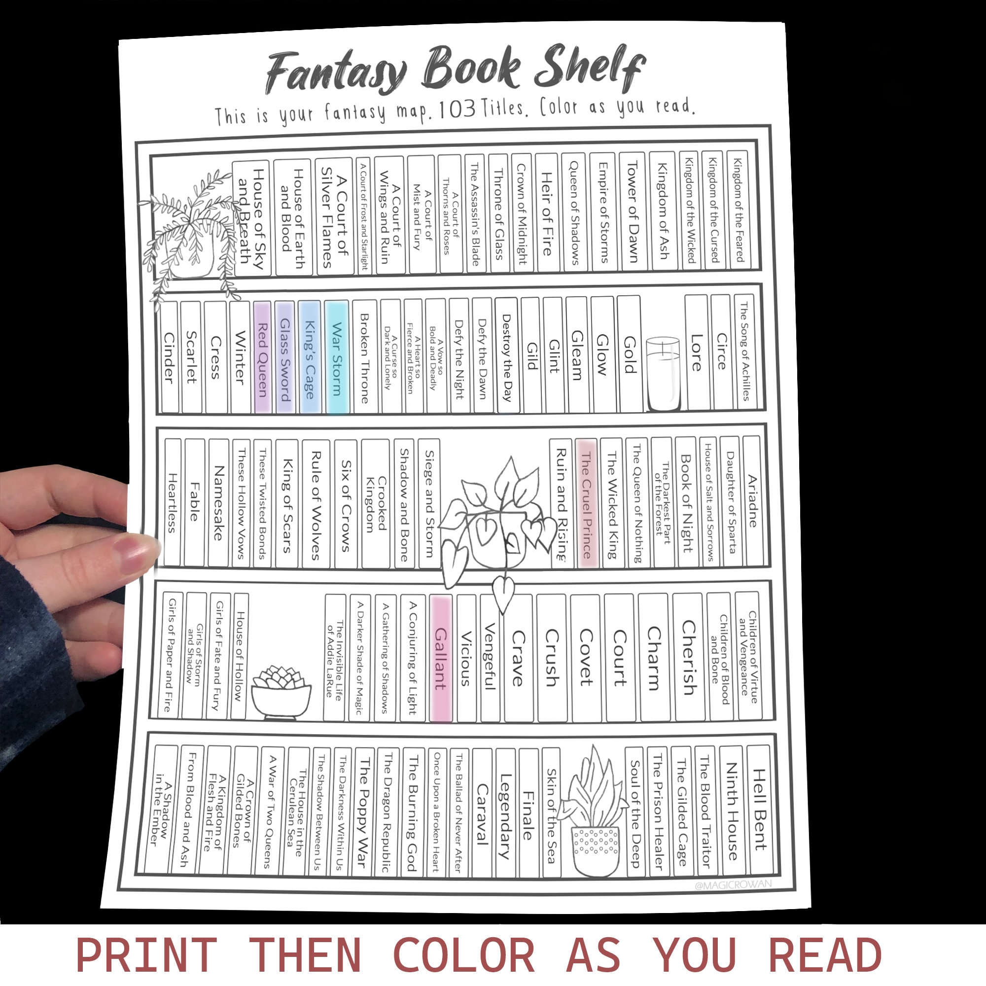 Fantasy Bookshelf #1, Digital, Book Map, Bookshelf, Bookish Goodies ...