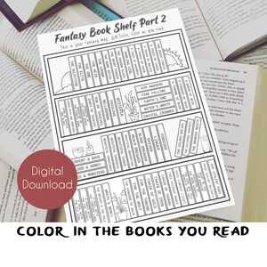 Fantasy Bookshelf #2, Printable Reading Map (digital Print) - Etsy