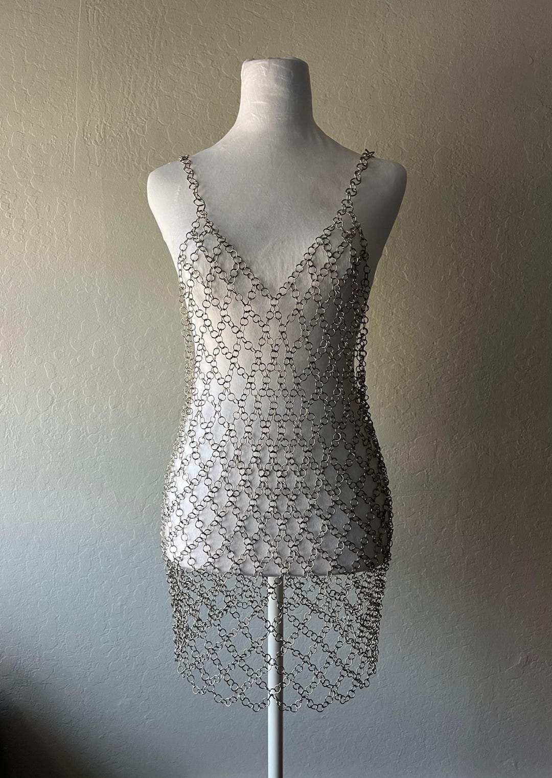 Handmade Chainmail Dress Top S M Etsy