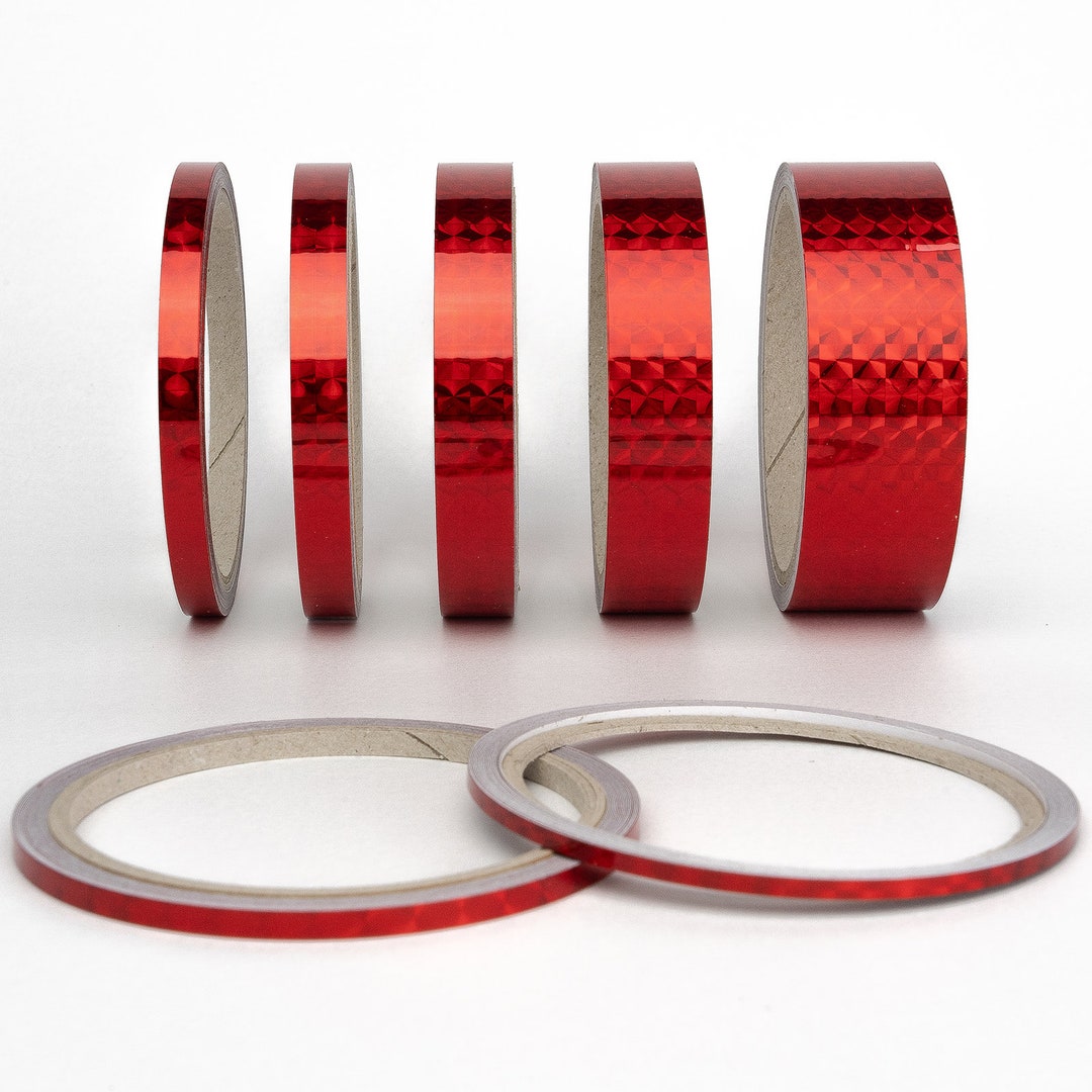 Mosaic Hologram Red Pinstripes Sticker Sticker Red Oilslick Rainbow ...