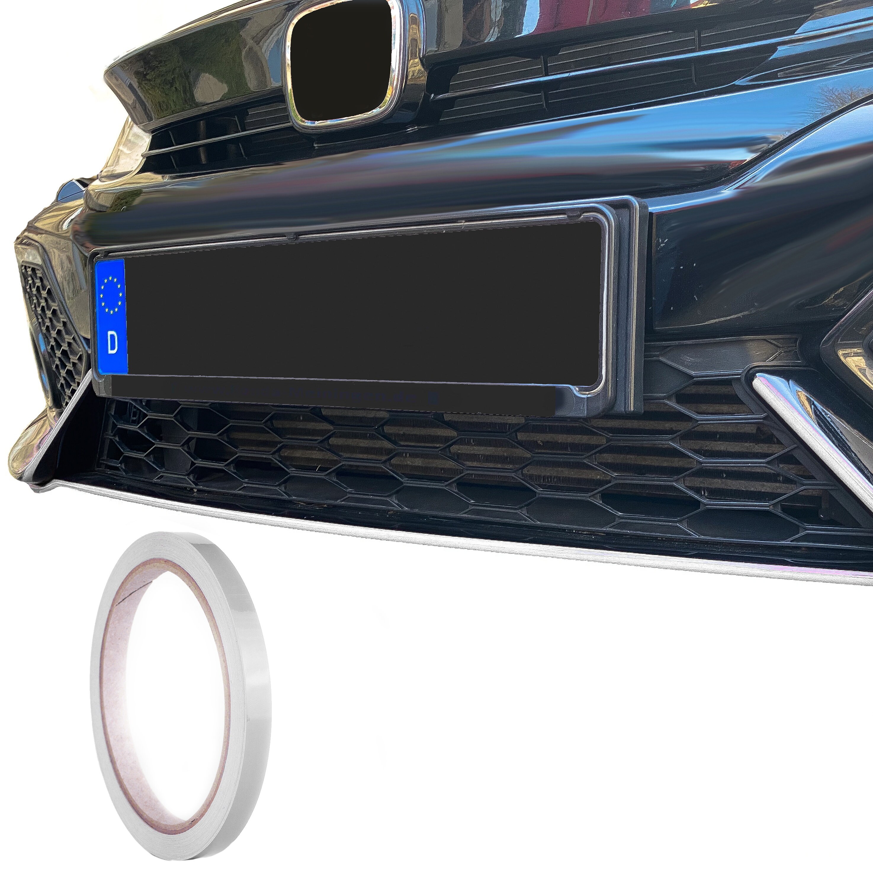 Pintape White Gloss Front Spoiler Bumper Rear Diffuser Tuning Car Strip ...