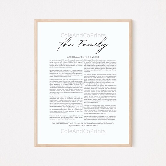 LDS the Family Proclamation Digital Download LDS | Etsy