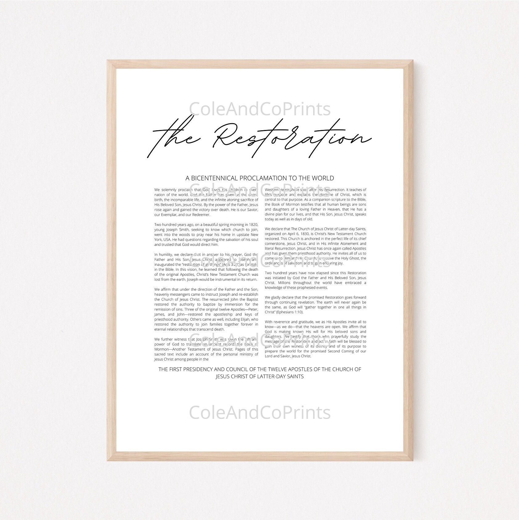 LDS Proclamation Bundle Digital Download Family Proclamation Living ...