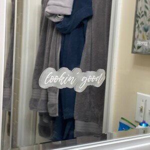Lookin Good Mirror Cling Positive Phrase Cling Mirror - Etsy