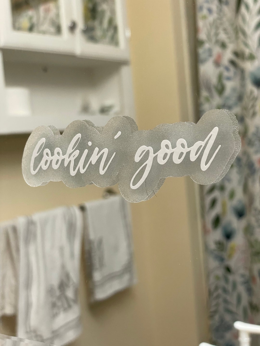 Lookin Good Mirror Cling Positive Phrase Cling Mirror - Etsy