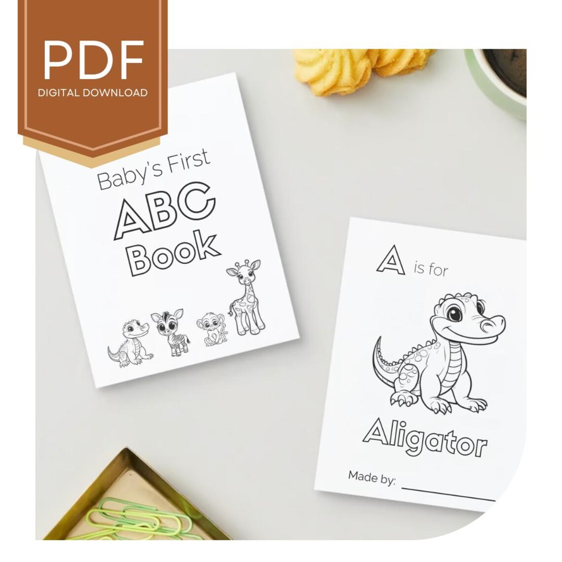 Baby’s First ABC Coloring Pages, Baby Shower Coloring Page for Kids ...