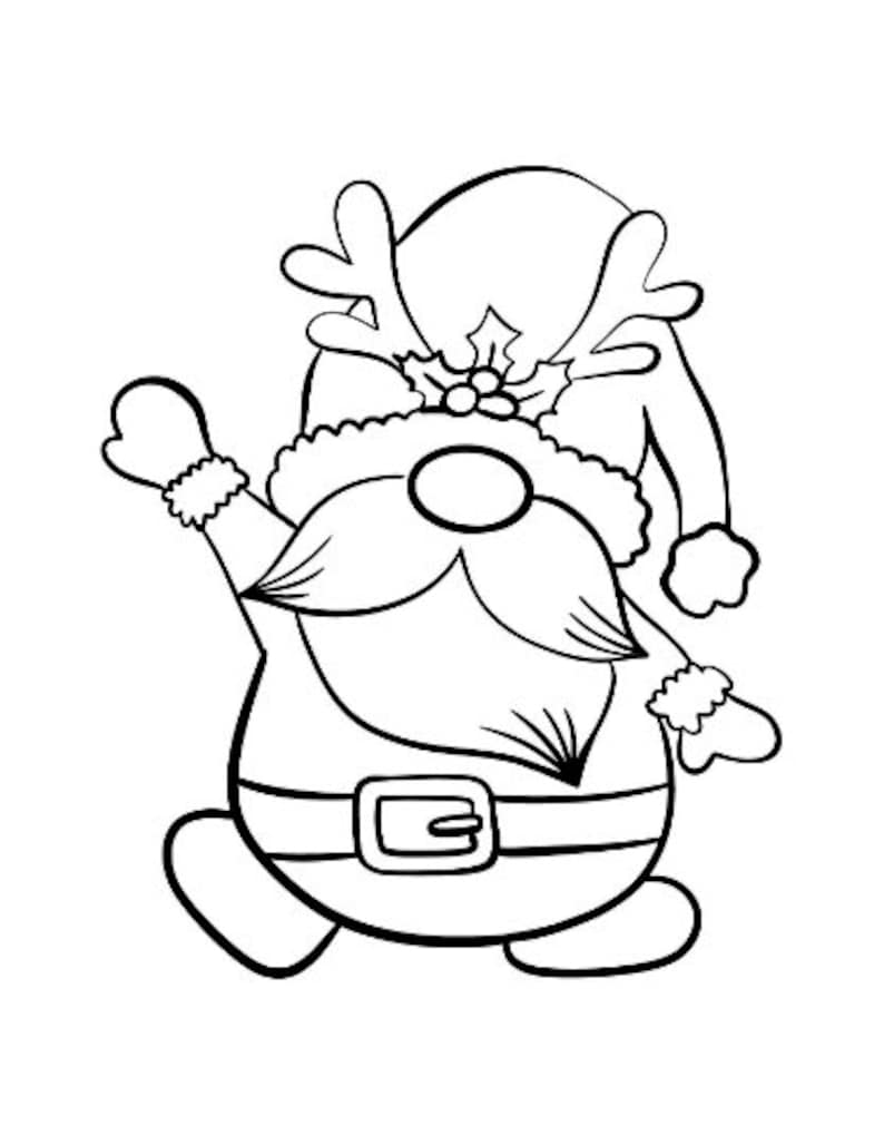 BUNDLE Christmas Gnomes Coloring Pages - 50 Pages - Etsy