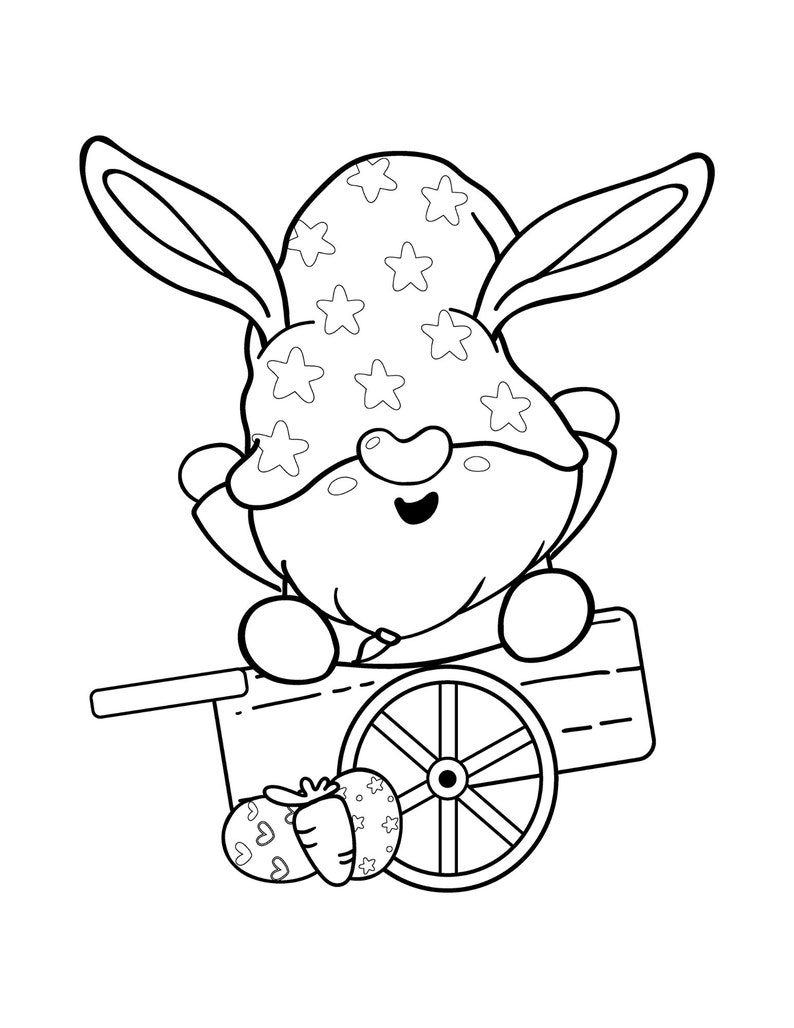 Easter Gnomes Coloring Pages - Etsy