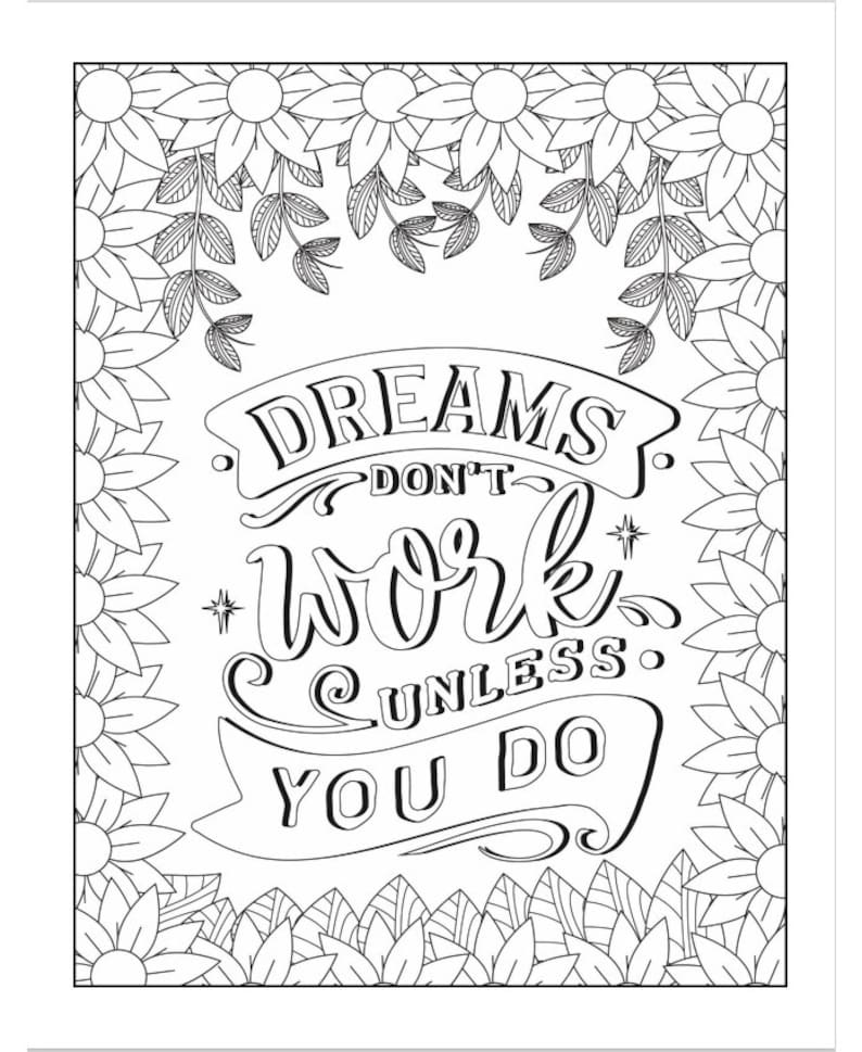 150 Motivational Coloring Pages - Etsy