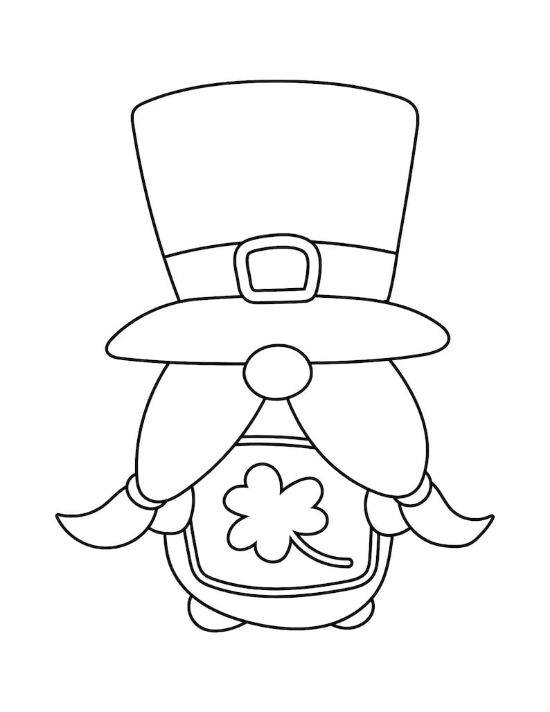 St Patrick's Gnomes Coloring Pages - Etsy