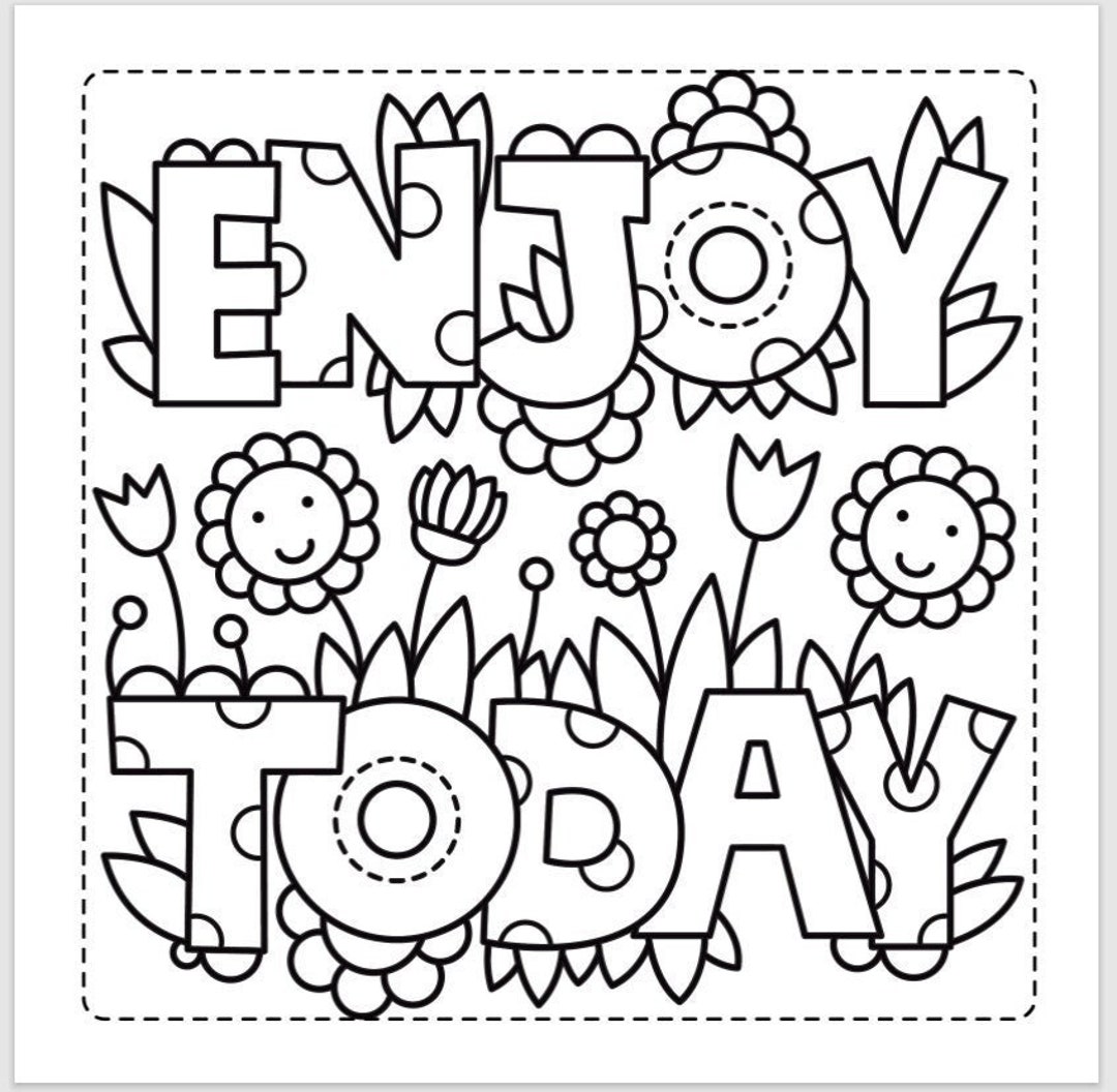 Kids Inspirational Coloring Pages - SO CUTE! - Etsy