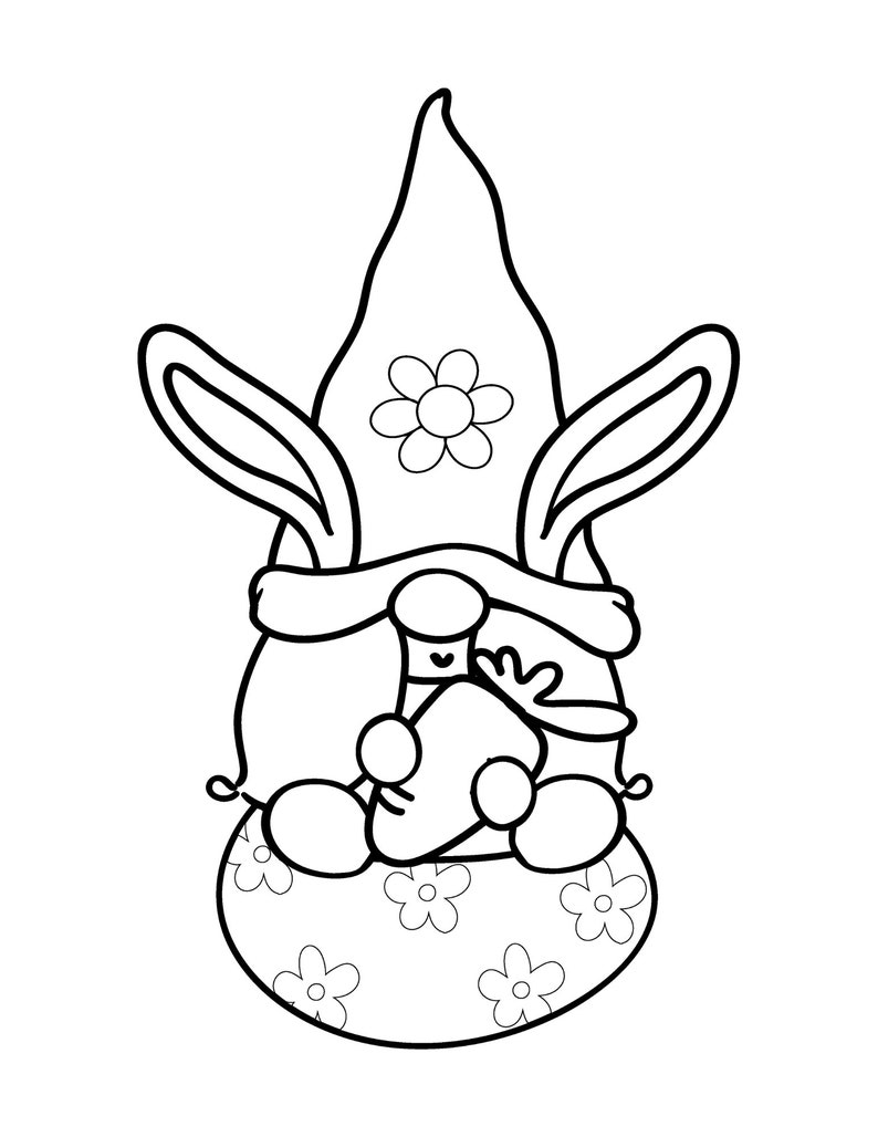 Easter Gnomes Coloring Pages - Etsy