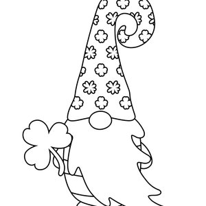 St Patrick's Gnomes Coloring Pages - Etsy