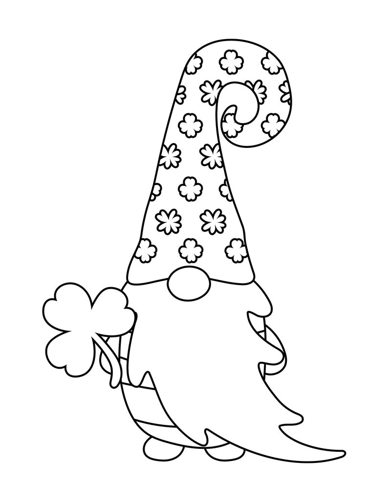 St Patrick's Gnomes Coloring Pages - Etsy