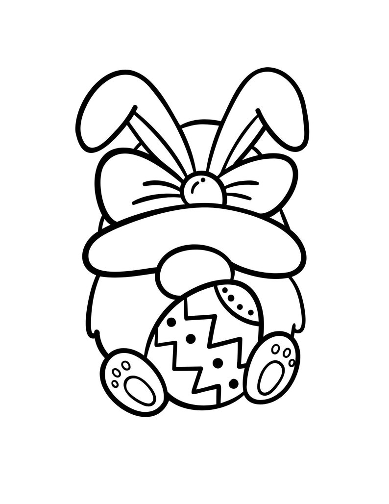 Easter Gnomes Coloring Pages - Etsy