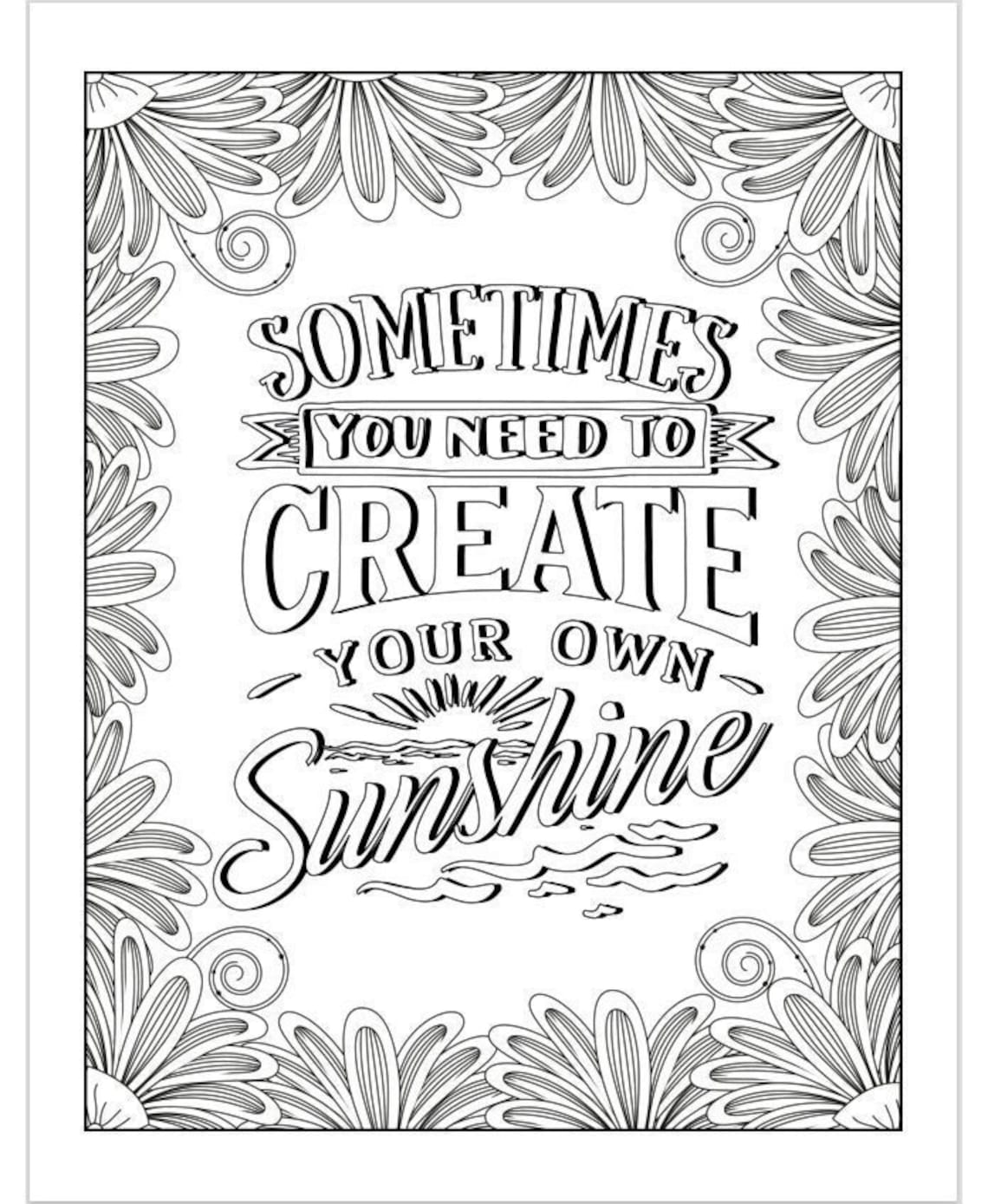 150 Motivational Coloring Pages - Etsy