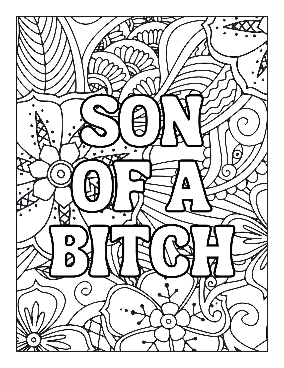Swear Words Coloring Pages 2 - Etsy