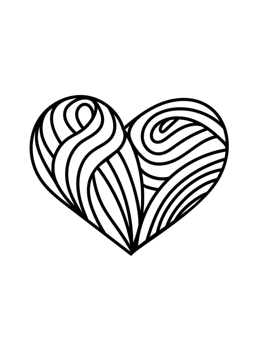 Valentine Hearts Coloring Pages - Etsy