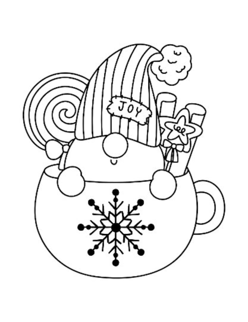 BUNDLE Christmas Gnomes Coloring Pages - 50 Pages - Etsy