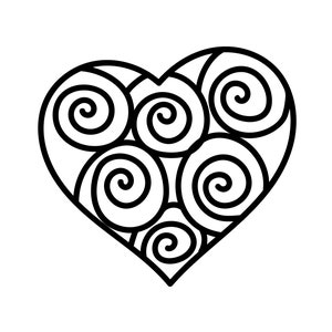 Valentine Hearts Coloring Pages - Etsy