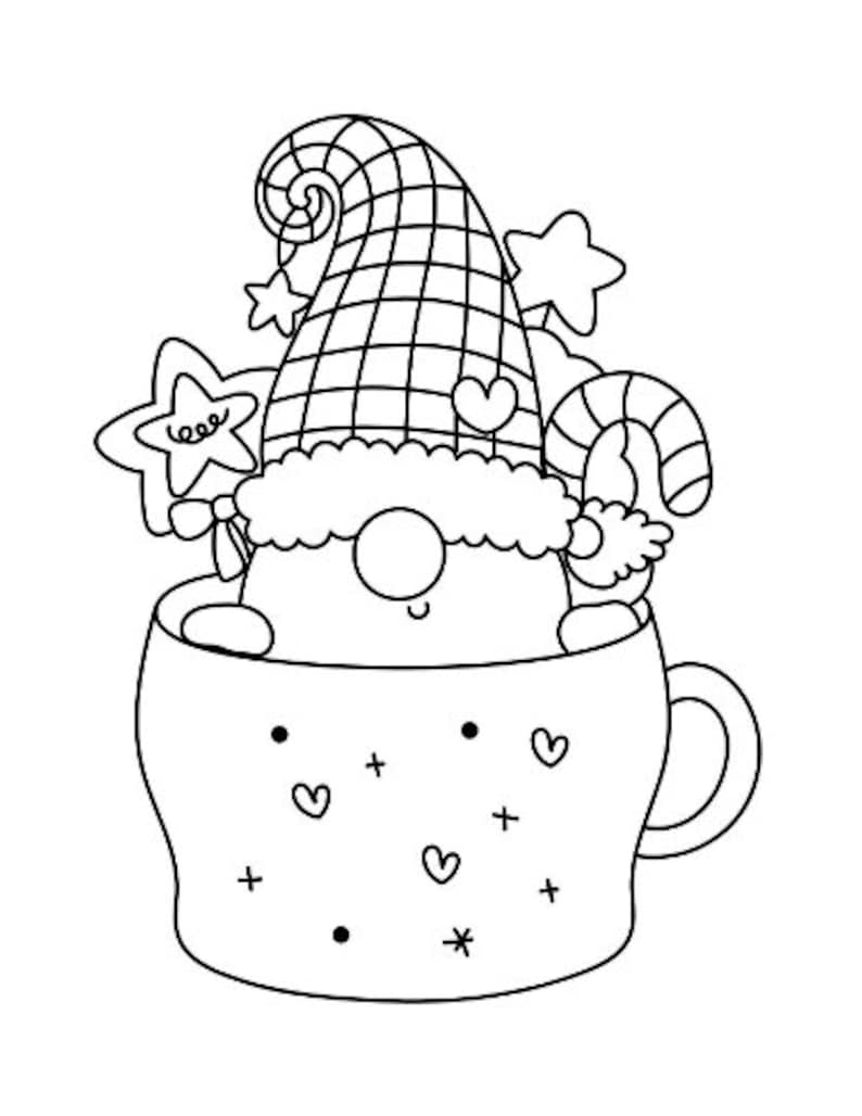 BUNDLE Christmas Gnomes Coloring Pages - 50 Pages - Etsy