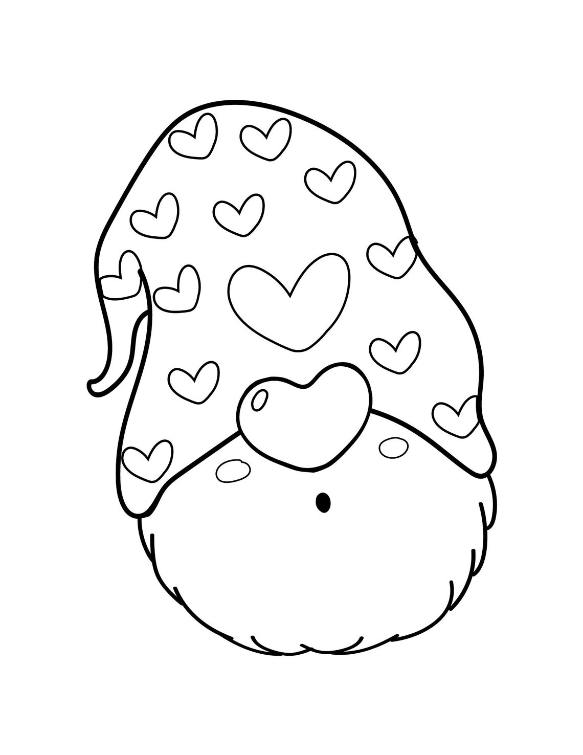 Valentine Gnome Coloring Pages - Etsy