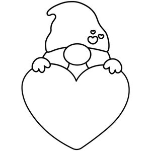 Valentine Gnome Coloring Pages - Etsy