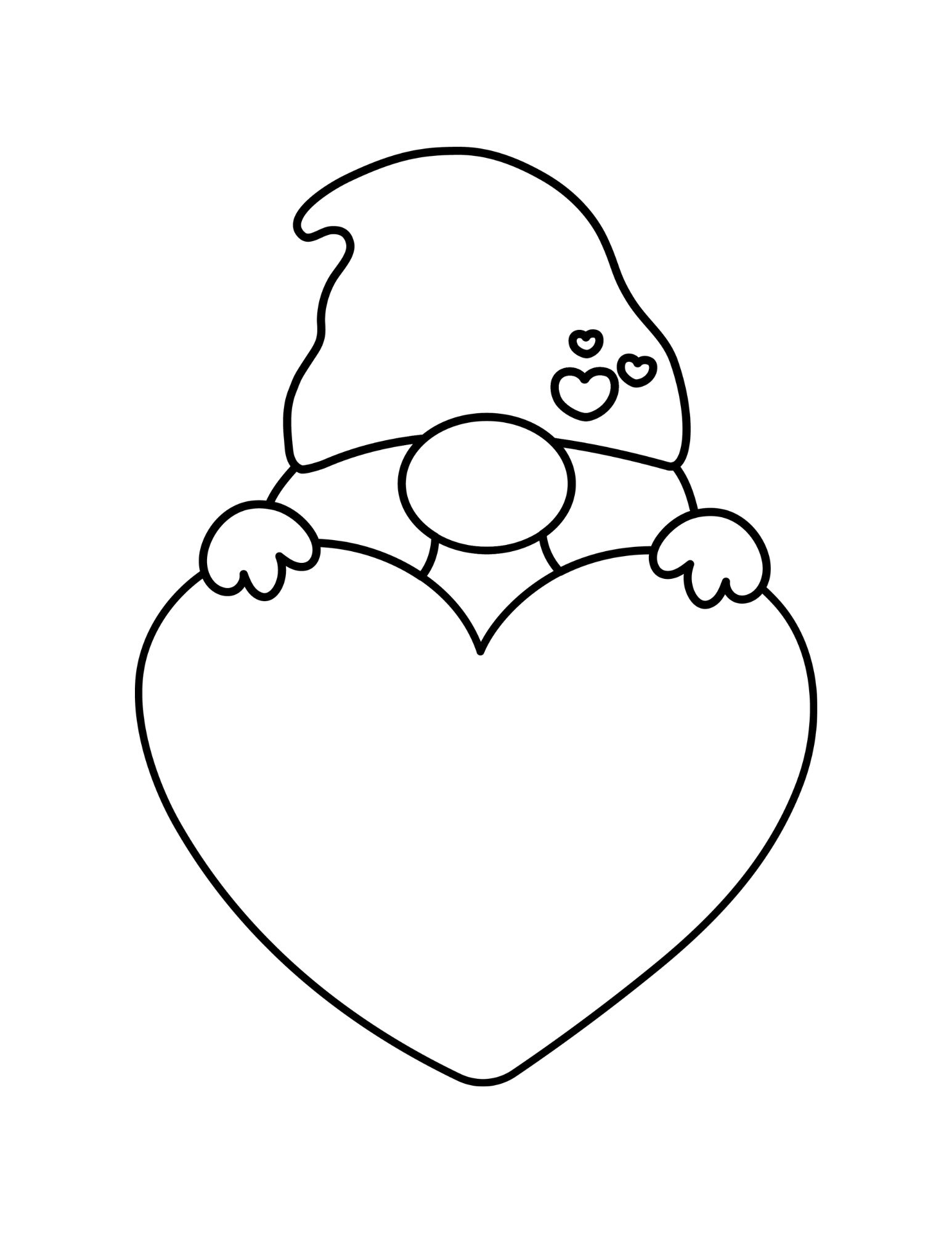 Valentine Gnome Coloring Pages - Etsy
