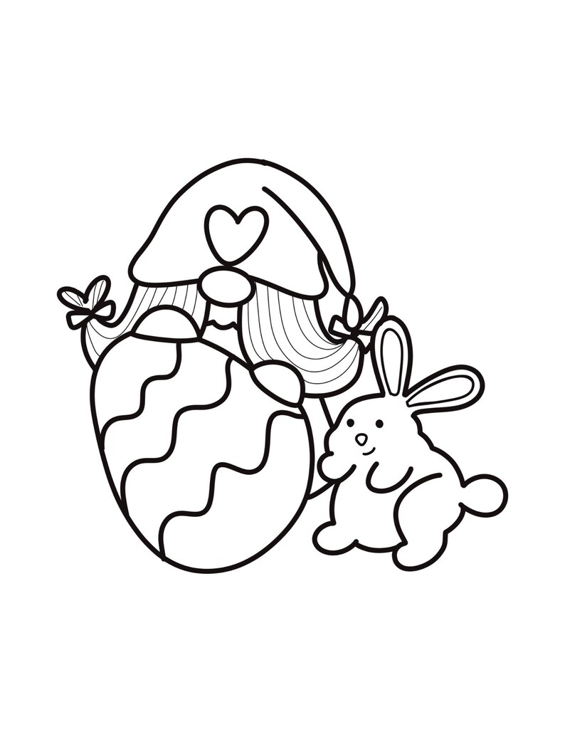 Easter Gnomes Coloring Pages - Etsy
