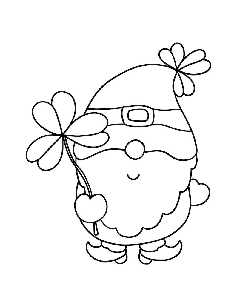 St Patrick's Gnomes Coloring Pages - Etsy
